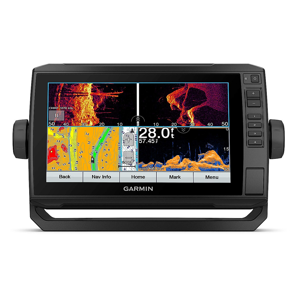 "Garmin ECHOMAP UHD 93sv with GT56UHD-TM Transducer, 9"" Keyed-Assist Touchscreen Chartplotter with U.S. LakeVü g3 and Added High-Def Scanning Sonar" (010-02523-01)