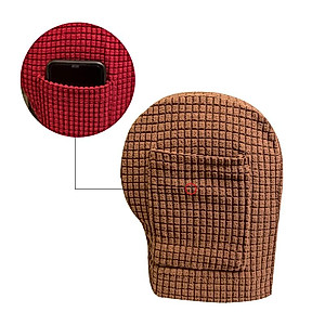 Garayma Sofa Armrest Covers Arm Slipcovers with a Pocket Elastic Sofa Armrest Protector Removable Couch Arm Covers for Sofa Anti-Slip Armrest Covers Christmas Furniture Deco Pack of 2 (Coffee)