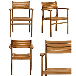 Amazonia Fairview 9 Piece Teak Double Extendable Oval Dining Set