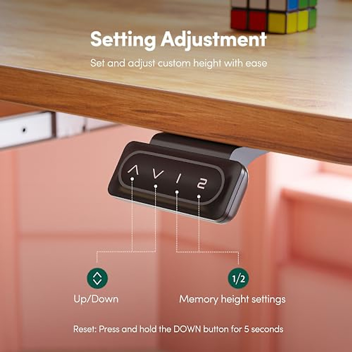 FEZIBO Standing Desk with Keyboard Tray, 55 × 24 Inches Electric Height Adjustable Desk, Sit Stand Up Desk, Computer Office Desk, Light Rustic