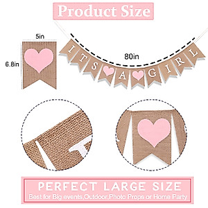 Burlap Banner for Baby Girl Shower - Baby Girl Shower Decorations,Its A Girl Burlap Banner,Best Girls Birthday Party Supplies (Its A Girl Burlap Banner)