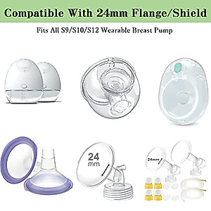 Flange Inserts 13/15/17/19/21mm for Medela,Spectra 24mm Shields/Flanges,Compatible with TSRETE,CPPSLEE,Momcozy S9/S9Pro/S12/S12Pro Wearable Breast Pump,Reduce 24mm Nipple Tunnel Down to 5pcs