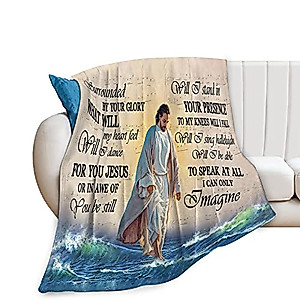 TRUDAY Jesus Christ Blanket Christian Religious Throw Faith Inspirational Gifts for Women Men Warm Soft Plush Lightweight Fleece Flannel Winter Bedding Kids 40''x50''