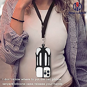 Cell Phone Lanyards with Adjustable Neck Strap Universal Neck Phone Holder for iPhone, Galaxy and Most Smartphones,Black