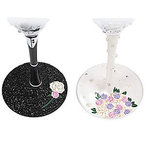 Enesco Designs by Lolita Mrs. Wedding Toasting Hand-Painted Artisan Champagne Flute Set, 2 Count (Pack of 1), Multicolor