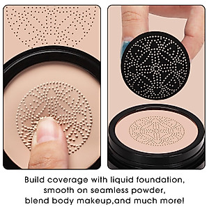 SIAMHOO 2pcs Air Cushion CC Cream Mushroom Head,BB Cream,Foundation Makeup Moisturizing Foundation Brightening Fitting Base,Concealer Lasting(NATURAL)