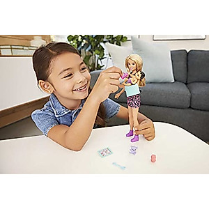 Barbie Skipper Babysitters Inc Doll & Accessories Set with Blonde Doll in 'Girl Power' Top, Baby Doll & 4 Themed Pieces