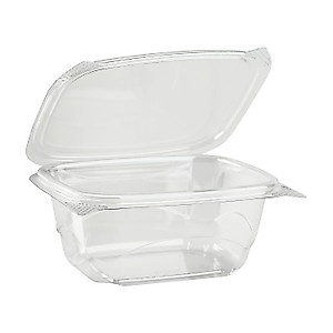Karat PET Hinged Deli Containers with Lids - Perfect for Pasta Salads, Fruit, Deli Sides, and Home Meal Prep - Clear Plastic Food Containers, Take Out Containers (16oz)