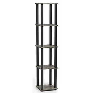 Furinno 4-Tier and 5-Tier Corner Storage Rack Bundle (French Oak Grey/Black)
