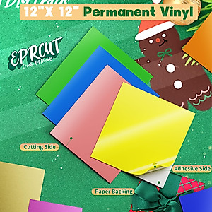 EPRCUT Permanent Vinyl for Cricut, 24ft Adhesive Vinyl Bundle for DIY Christmas Decorations Outdoor, Birthday, Wedding Party, Festival, 24 Counts Cricut Vinyl 12"x12" Sheets, Wall Stickers, Car Decals