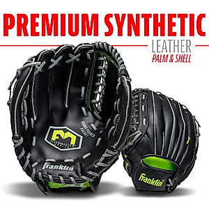Franklin Sports Baseball and Softball Glove - Field Master - Baseball and Softball Mitt Black, 12.0"