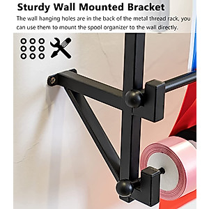 Craft Room Ribbon Holder Organizer Rack Ribbon Holder Organizer Rack, Wall Mount Scarf Storage Hanger with Removable Horizontal Bar and Bracket, Metal Vinyl Roll Shelf 10 Tier Easy to Install (Size :