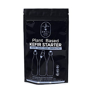 Anvil Traditional Healing Homemade Probiotic Kefir Starter Culture Kit - Non-GMO, Organic, Vegan, Pure & All Natural - High In dose, Grow your own probiotic | Produces 12 Quarts/3 Gallons Per Pack