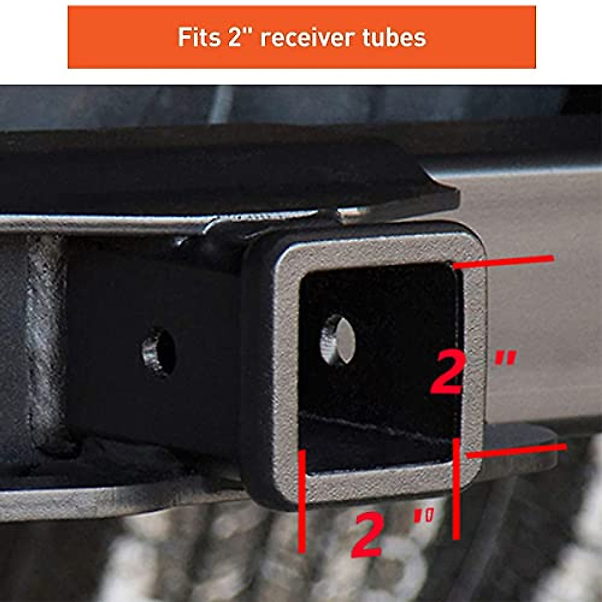 Bonrcea Heavy American Flag Metal Trailer Hitch Cover for 2 inch Receivers（with 5/8-Inch Pin Diameter Trailer Hitch Lock ）