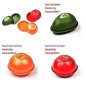 Tiydiygo 6PCS Fresh Food Savers Avocado Lemon Tomatoes Pepper Onion Garlic Shape Crisper Containers,Reuseable Vegetable Fruits Storage Keeper Sealing Box Fresh Bowls for Refrigerators