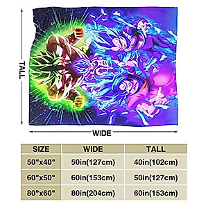 Wadeworth Japanese Anime Cartoon Micro Fleece Throw Blanket Super Soft Warm Lightweight Blankets for Bed Couch Sofa (Black 2, 80"X60")