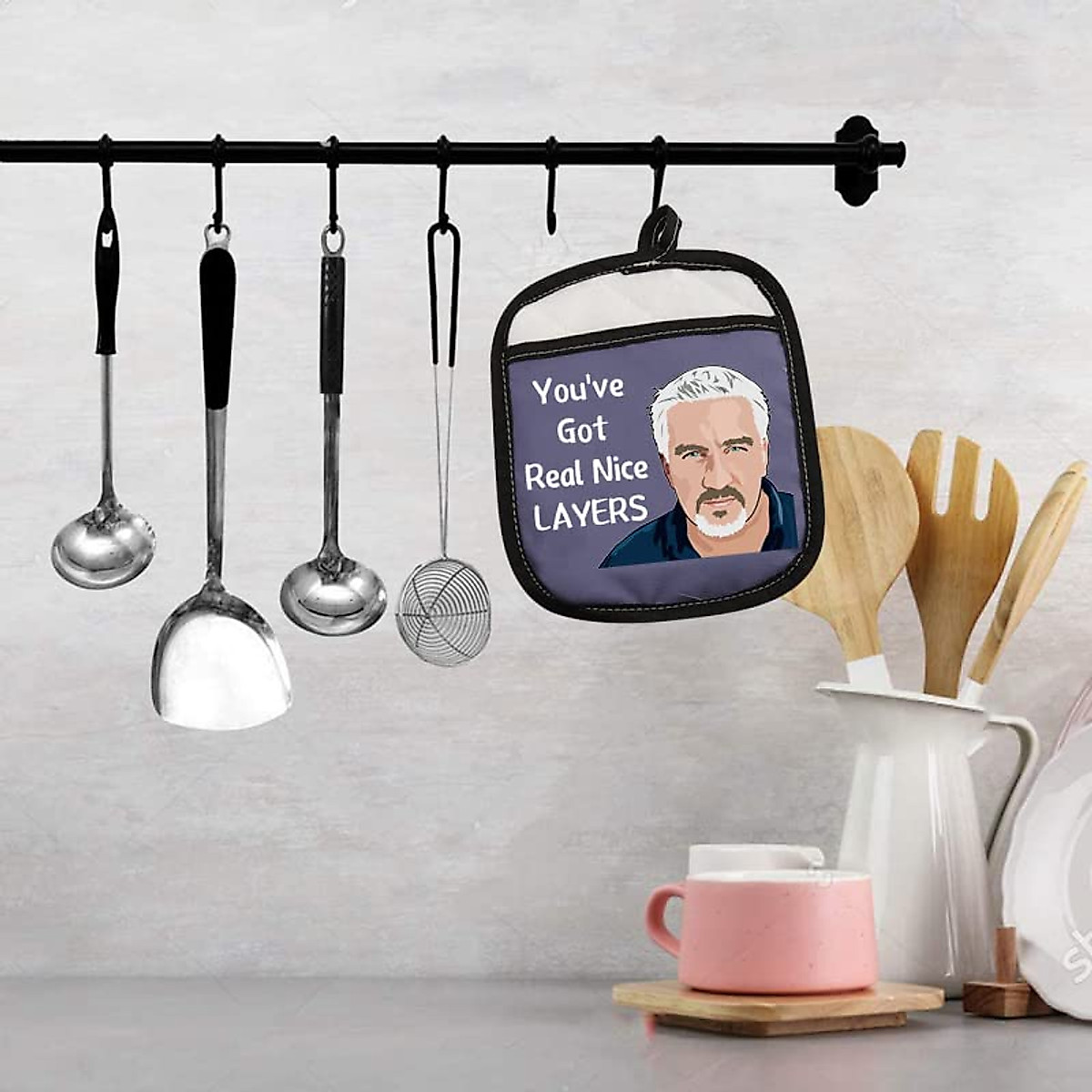 Baking Show Inspired Oven Pads Pot Holder with Pocket You've Got Real Nice Layers Bake Lover Gift (Got Real Nice Layers)