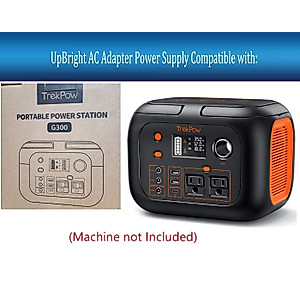 UpBright 19V AC/DC Adapter Compatible with TrekPow G300 G-300 350W Peak Portable Lithium Li-ion Battery Emergency Power Bank Station 296WH 80000mAh Solar Generator 12-25V 19VDC 3.42A Supply Charger