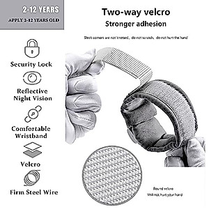 Toddler Harness Walking Leash- Child Anti Lost Wrist Link - Child Safety Harness - Upgrade with Reflective(6.5ft) - for Boys and Girls,Not Easy to Open Without Key (Cool Black)