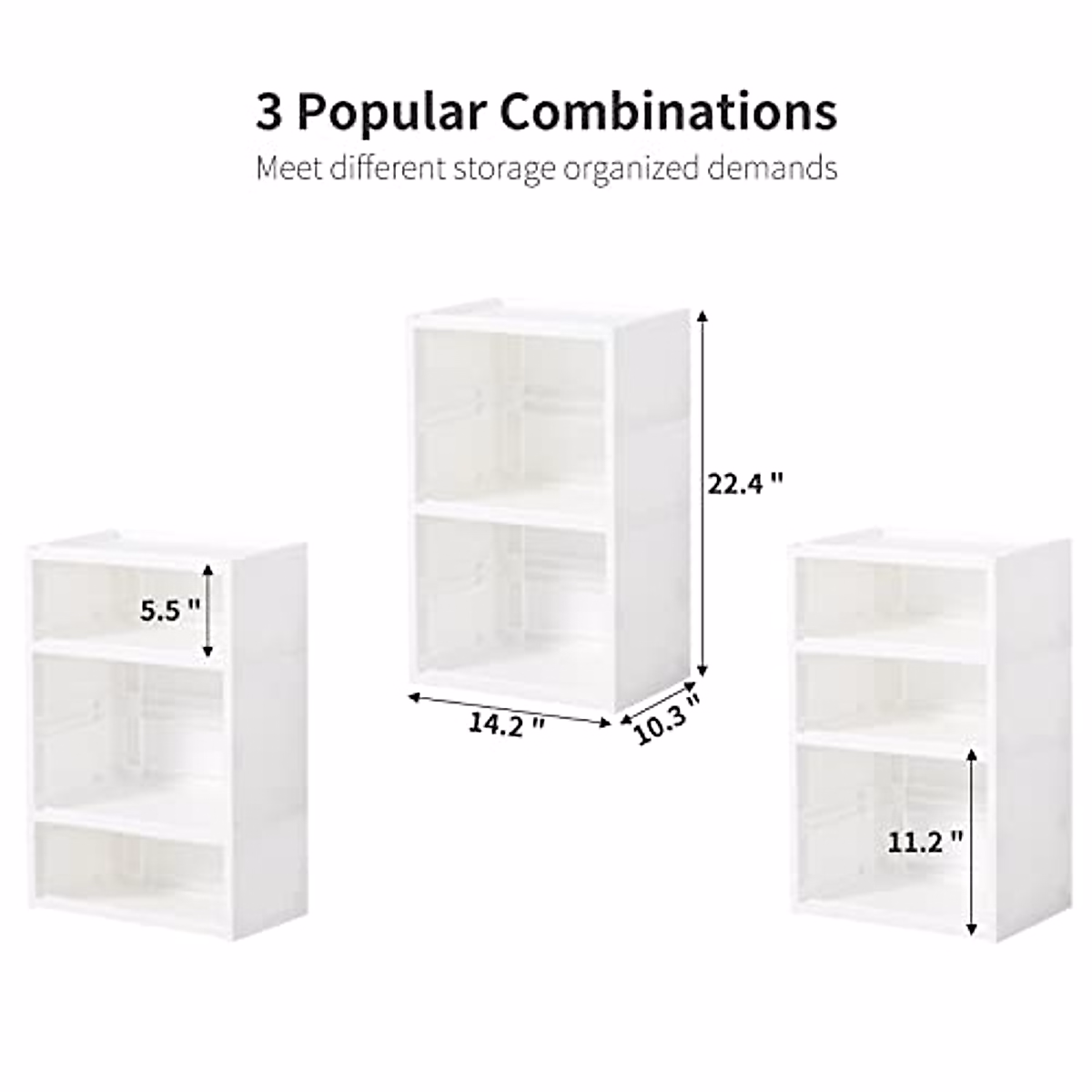 YekouMax Bookshelf, Bookcase with Adjustable Storage Shelves, Kids Bookshelf, Stackable DIY Height Corner Bookshelf, Plastic Cube Organizer for Desk, Office, Living Room, Study, Bedroom