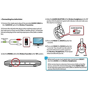 SHARPER IMAGE SHP921 Universal Wireless Headphones For TV, Black