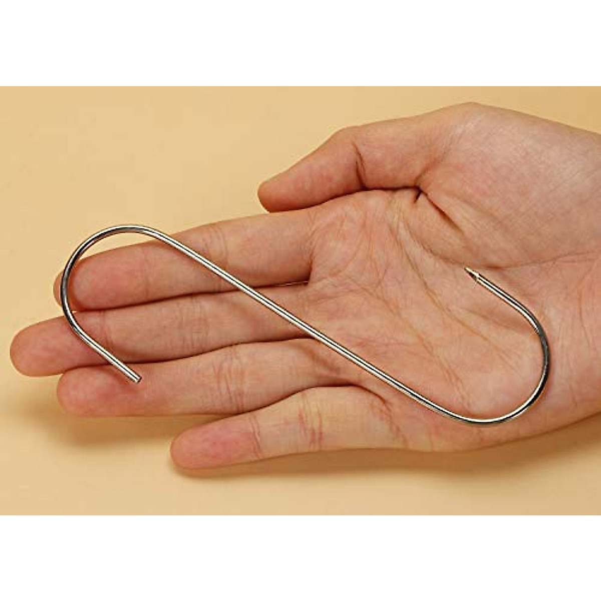 ONLYKXY 4.5 Inch Meat Hook, 20 Pieces Meat Hooks for Butchering Hanging Beef, Stainless Steel S Hooks Utility Hooks for Meat Processing (20)