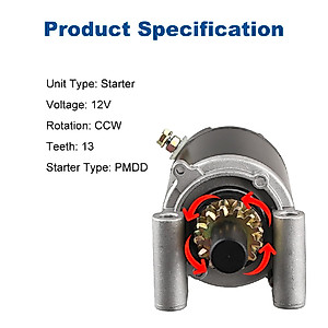WATERWICH Starter Compatible with John Deere L110 LT133 LT155 STX46 All Tractors 12-098 Series Replaces AM122435 12-098-15 12-098-22