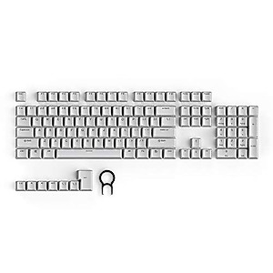 TECWARE PBT Keycaps, Double-Shot PBT Keycap Set, for Mechanical Keyboards, Full 112 Keys Set, OEM Profile, English (US, ANSI) (White)