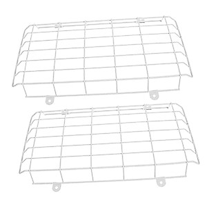 PHENOFICE 2pcs School Evacuation Sign Emergency Sign Covers Exit Sign Light Covers Wire Exit Sign Cage Emergency Light Exit Sign Wire Guard Light Switch Covers Guard LED Exit Sign Iron White