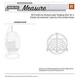 Classic Accessories Veranda Water-Resistant 43 Inch Patio Hanging Chair and Stand Cover, Patio Furniture Covers