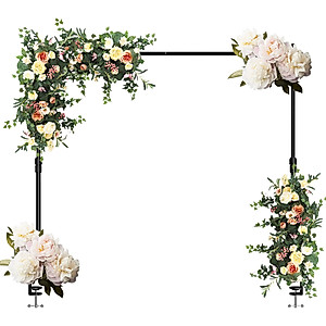 EMART 70''Tall Adjustable Over The Table Rod Stand, 50-94" Length, Balloon Flower Arch Stand for Birthday, Wedding, Party, Christmas, Anniversary Decorating