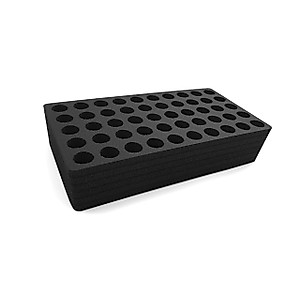 Polar Whale Test Tube Organizer Black Foam Storage Rack Stand Transport Holds 50 Tubes Fits up to 17mm Diameter Tubes