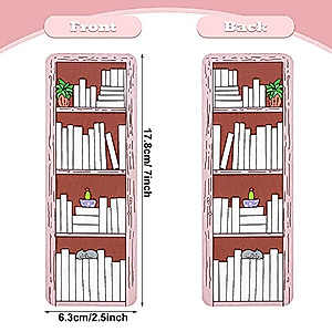50 Pieces Book Tracker Bookmark Bookshelf Design Bookmark Double-Sided Reading Page Markers for Christmas Party Reader Writer Kids Student Book Lover Supplies