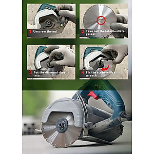 WHIRLWIND USA LSS 14 Inch Diamond Saw Blade,Dry or Wet Cutting Concrete Saw Blades for Sharp Cutting Concrete Marble Granite Brick Masonry,Broadened Cutter Head