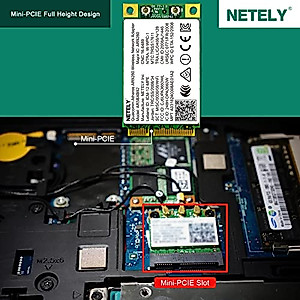NETELY IEEE 802.11N Mini-PCIE Interface Dual Band 600Mbps WiFi Adapter for Laptop PCs and Desktop PCs, 2.4GHz 300Mbps and 5GHz 300Mbps, Qualcomm Atheros Wireless AR9280 Network Adapter (AR9280)