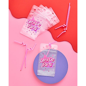 xo, Fetti Let's Go Party Pink Drink Pouches - 16 count | Pink Birthday Party, Bachelorette Drinkware, Cute Party Cups