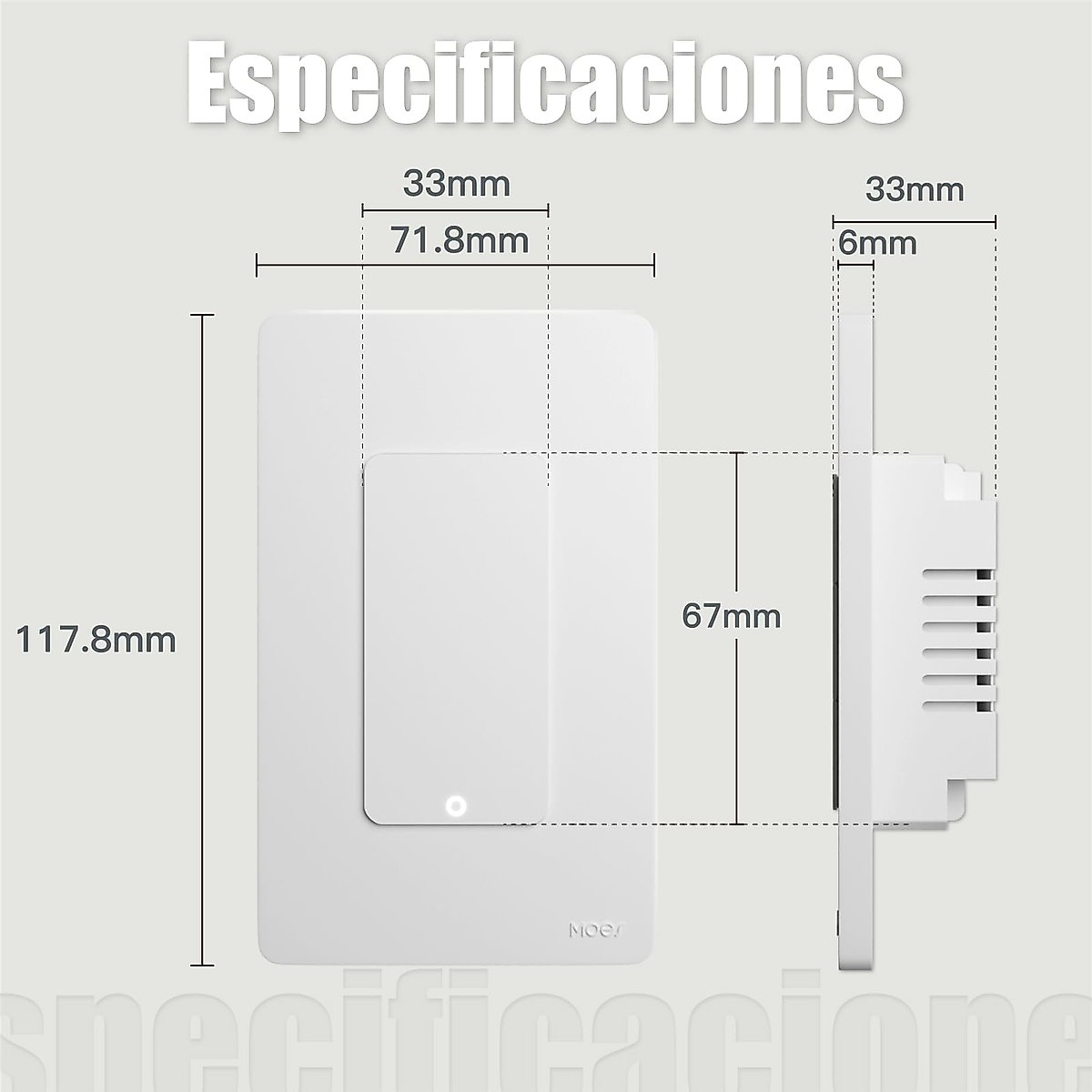 MOES Smart Double Light Switches, 2.4GHz Wi-Fi 2 Gang Single Pole Switch, Netural Wire Required, Inteligente Switch Combo Work with Alexa Google Assistant, Remote Controlgle Assistant, Remote Control