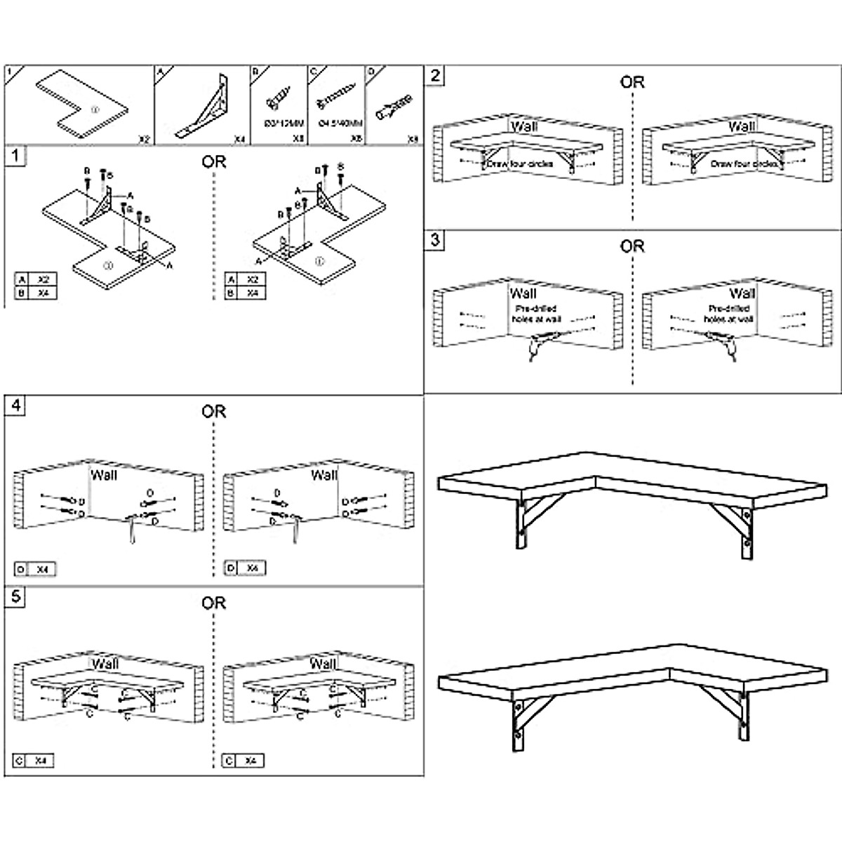 Coral Flower Wall Shelves Rustic Wood Corner Floating Shelves for Bedroom Living Room Bathroom Kitchen Set of 2
