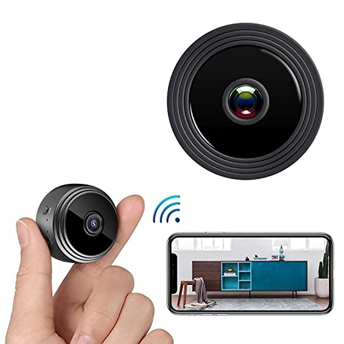 1080P Magnetic WiFi Mini Camera for Home Office Security, Indoor Camera with Motion Detection Night Vision[Spy Camera][Hidden Camera]