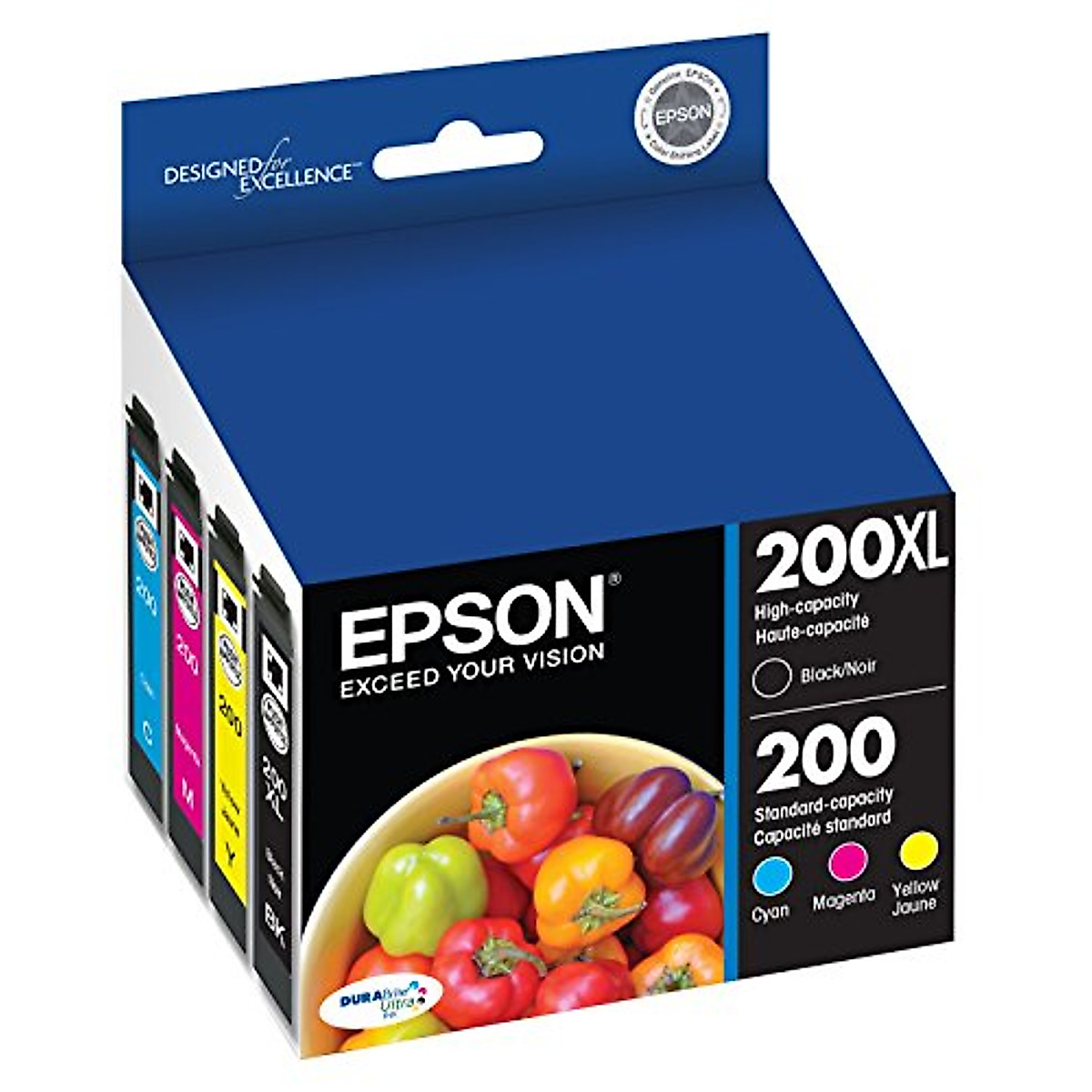 EPSON T200 DURABrite Ultra Ink High Capacity Black & Standard Color Cartridge Combo Pack (T200XL-BCS) for select Epson Expression and WorkForce Printers