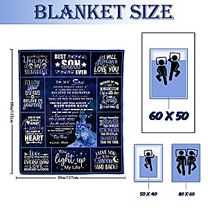 Dulkjio Gifts for Son from Mom, to My Son Blanket from Mom, Son Gifts from Mom, Birthday Gifts for Son, Son Graduation Gift Ideas, Son Birthday Gifts Soft Flannel Throw Blanket 50"X60"
