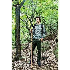 FOREST PILOT 3-pc Detachable Hardwood Walking Stick Pine Handle with Compass (Nature Color, 55 Inches, 1 Piece)