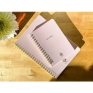 DesignWorks Ink TEXTURED PAPER COVER TWIN WIRE A4 CREST NOTEBOOK - LILAC