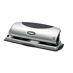Rexel Precision 425 4 Hole Punch, 25 Sheet Capacity, Paper Alignment Indicator, Metal, Silver/Black, 2100753