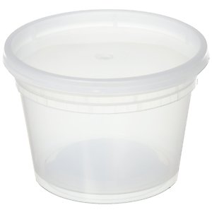 Deli Food Storage Containers with Lids, 16 Ounce, 12 Count
