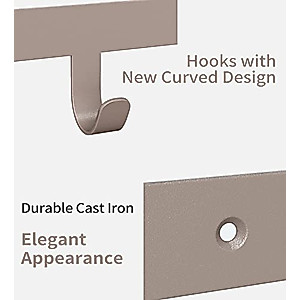 Livelab Towel Rack, Bathroom Towel Racks, 6 Hooks Bronze Towel Holder for Bathroom Wall Mounted Space Saving, Waterproof Rustproof Easy Install Towel Hanger to Hang Your Towels, Robes, Clothing