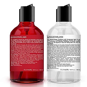 Maximilian Biotin and Collagen Shampoo for Thinning Hair and Hair Loss- Hair Growth Shampoo and Conditioner Set- Biotin Shampoo- Hair Shampoo- Hair Loss Shampoo- (2 x 16.9 Fl Oz / 500mL x 2)