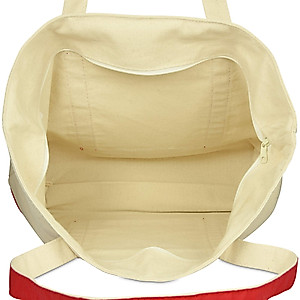 DALIX Filled With Love Cute Cotton Tote Bag in Red