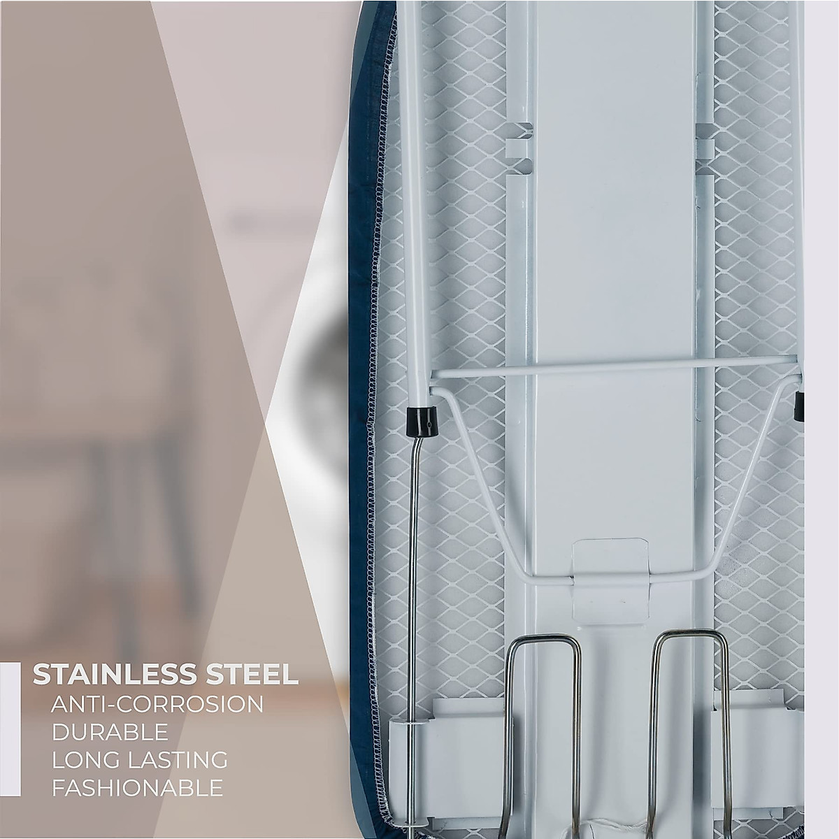 Bartnelli Tabletop Ironing Board | XL 36x13 European Made Portable Iron Board with Extra Layers Padding, Scorch Resistant Cotton Top, and Foldable Steel Legs with Safety Lock to Easily Store Away