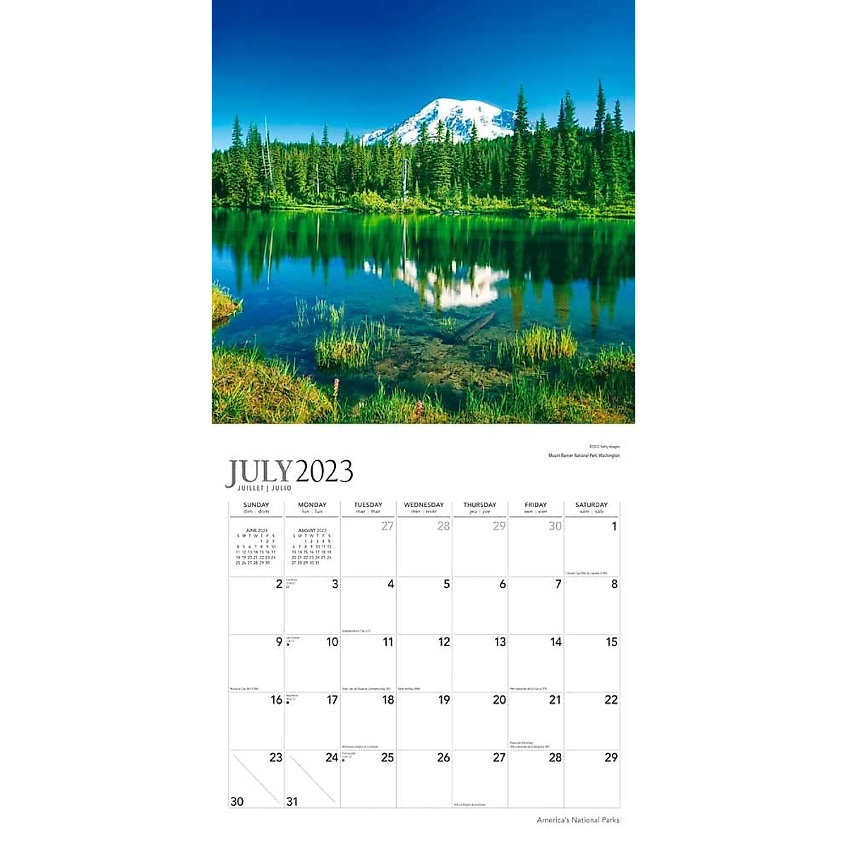 America's National Parks | 2024 12 x 24 Inch 18 Months Monthly Square Wall Calendar | Foil Stamped Cover | July 2023 - December 2024 | Plato | Yosemite Yellowstone